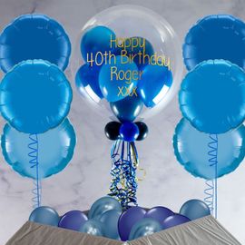 Personalised Navy & Dark Blue Balloon-Filled Bubble Balloon only £32.99