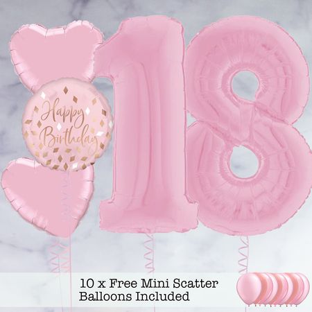 18th Birthday Light Pink Foil Balloon Package only £39.50
