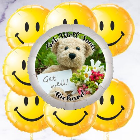'Get Well Soon' Smiley Faces Photo Upload Balloon only £28.99