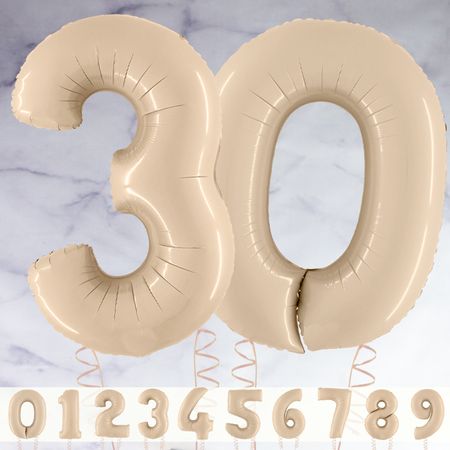 26" Satin Cream Number Foil Balloons (0 - 9) only £23.99