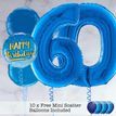 60th Birthday Royal Blue Foil Balloon Package only £39.50