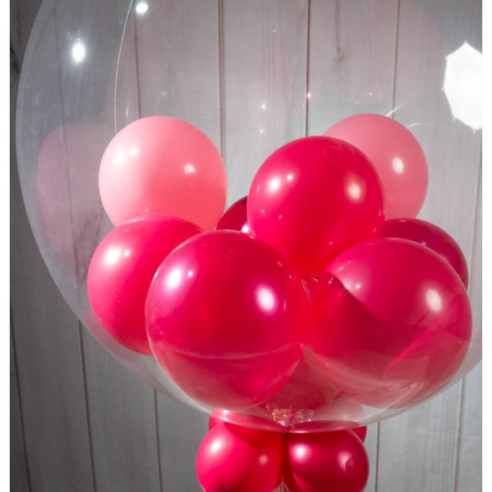 Personalised Dark Pink Balloon-Filled Bubble Balloon